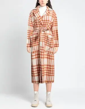 Erika Cavallini Belted Tartan Coat - Red