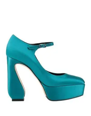 SERGIO ROSSI Pumps In Textile Fibers - Deep Teal