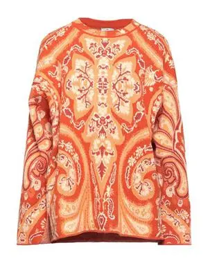 Etro Sweater In Wool, Viscose, And Polyamide - Orange