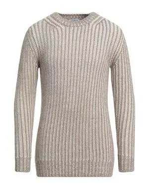 DONDUP Striped Knit Sweater Beige