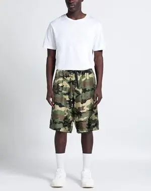 Dolce & Gabbana Camouflage Print Silk Twill Bermuda Shorts
