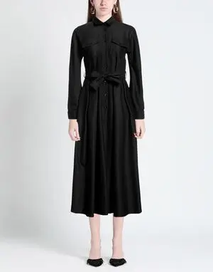 ELEONORA STASI Midi Shirt Dress - Black
