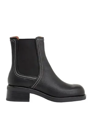 8 BY YOOX Grain Leather Chelsea Ankle Boots - Black