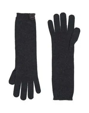Brunello Cucinelli Cashmere Gloves With Metal Applications Grey