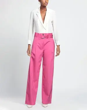 Philosophy Di Lorenzo Serafini Wool Blend Wide Leg Pants With Belt - Pink