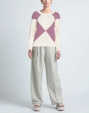 N.O.W. ANDREA ROSATI CASHMERE Geometric Design Crew Neck Sweater