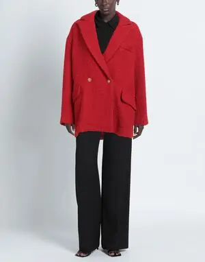 Maje Tweed Double-breasted Jacket - Red