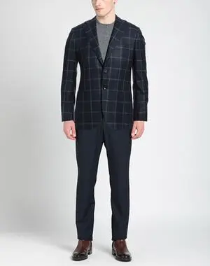 Kiton Suit Jacket Midnight Virgin Wool, Silk, Linen