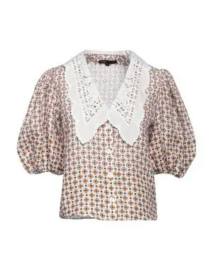 Maje Woven Shirt With Lace Detail