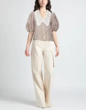 Maje Woven Shirt With Lace Detail
