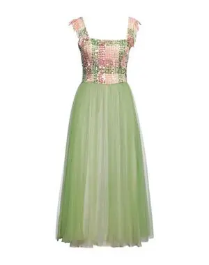 Elisabetta Franchi Midi Flared Dress - Light Green