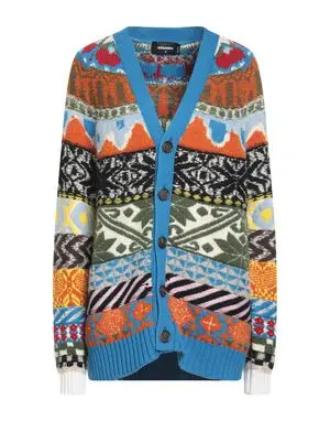 Dsquared2 Multicolor Jacquard Knit Cardigan