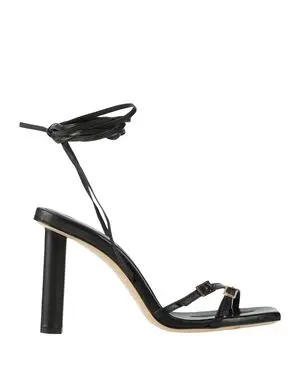 ILIO SMERALDO Sandals In Leather With Ties - Black