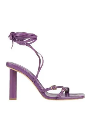 ILIO SMERALDO Sandals In Leather With Ties - Purple
