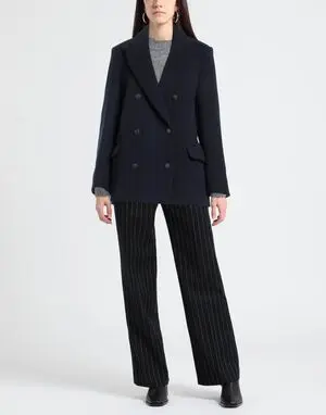 Maje Coat Virgin Wool Polyamide - Midnight Blue
