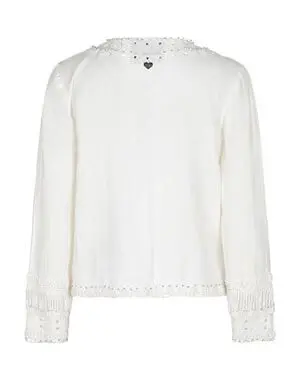 TWINSET Plain Weave Blazer With Sequins - White