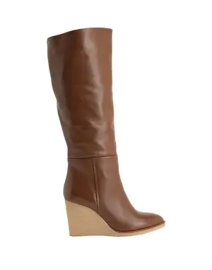 8 BY YOOX Leather Wedge Heel Boots - Brown
