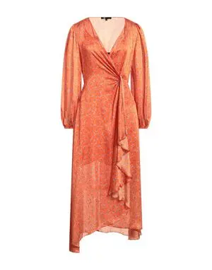 Maje Midi Wrap Dress - Orange