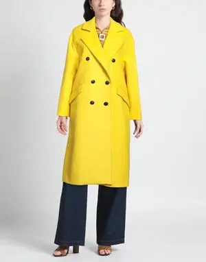 TWINSET Wool-blend Double-breasted Coat - Yellow