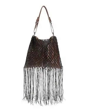 Beatrice B Large Flap Bag With Fringe And Drawstring