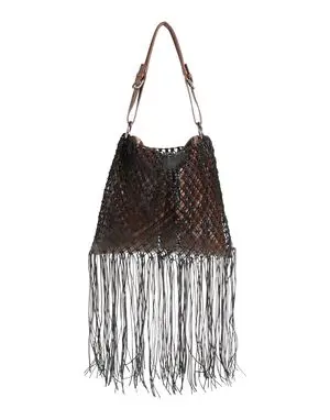 Beatrice B Large Flap Bag With Fringe And Drawstring