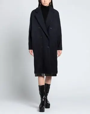 Momoni Brushed-felt Double-breasted Coat - Navy Blue
