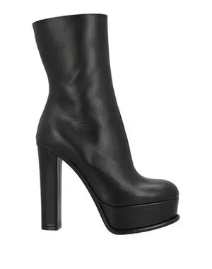 Alexander McQueen Ankle Boots In Leather With Block Heel