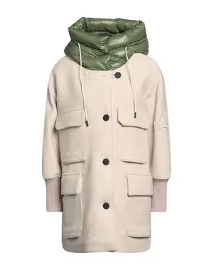 HOLUBAR Single-breasted Virgin Wool Blend Coat - Beige
