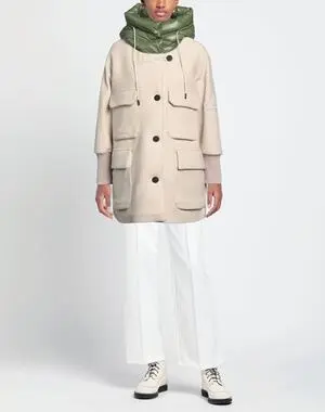 HOLUBAR Single-breasted Virgin Wool Blend Coat - Beige