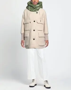 HOLUBAR Single-breasted Virgin Wool Blend Coat - Beige
