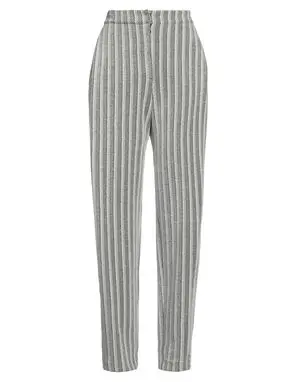 Emporio Armani Striped Tweed Trousers - White