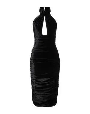 Blumarine Midi Velvet Bodycon Dress - Black