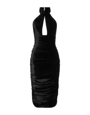 Blumarine Midi Velvet Bodycon Dress - Black