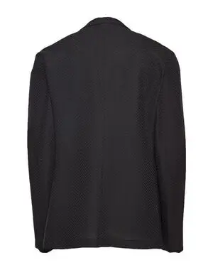 Emporio Armani Single-breasted Herringbone Blazer - Black