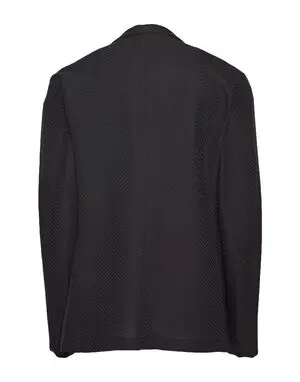 Emporio Armani Single-breasted Herringbone Blazer - Black