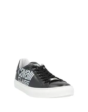 Roberto Cavalli Calfskin Low-top Sneakers - Black