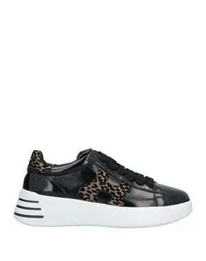 Hogan Leather Flatform Sneakers - Black