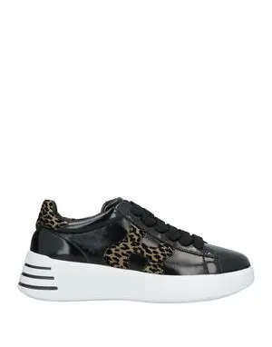 Hogan Leather Flatform Sneakers - Black