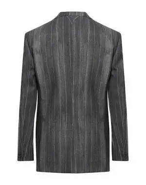 Versace Striped Virgin Wool Blazer - Lead