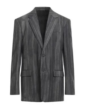Versace Striped Virgin Wool Blazer - Lead