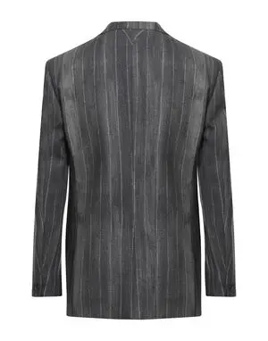 Versace Striped Virgin Wool Blazer - Lead