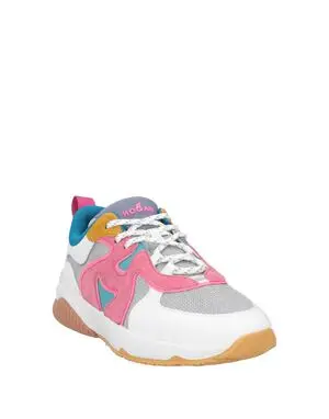 Hogan Low-top Sneakers In Leather And Techno Fabric - Grey