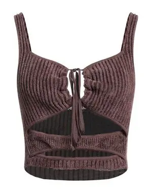 ANDREĀDAMO Knit Viscose Blend Top - Brown