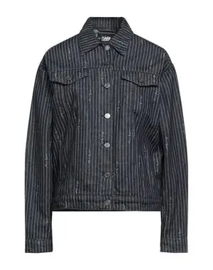 Karl Lagerfeld Striped Denim Trucker Jacket