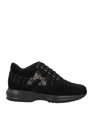 Hogan Sneakers Size Soft Leather, Textile Fibers - Black