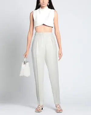Emporio Armani Plain High-waisted Tapered Pants - White