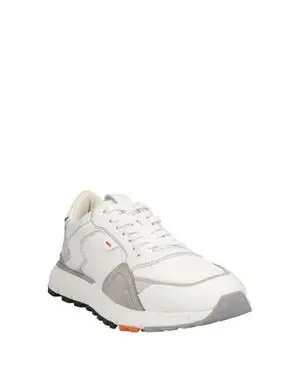 Santoni Leather And Textile Sneakers