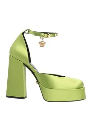 Versace Pumps In Viscose And Silk - Green
