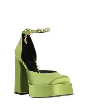 Versace Pumps In Viscose And Silk - Green