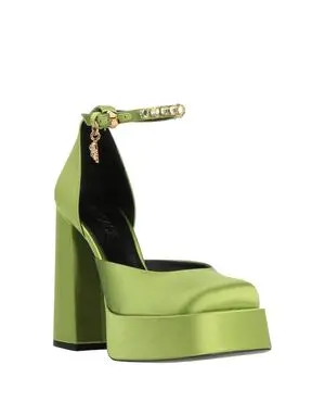Versace Pumps In Viscose And Silk - Green